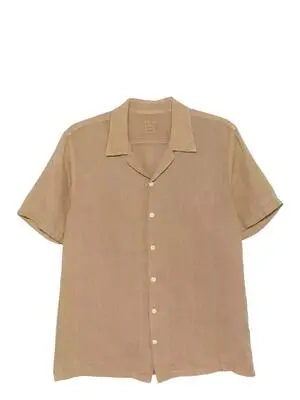 120% Lino Short-sleeve Camp-collar Shirt - Neutrals