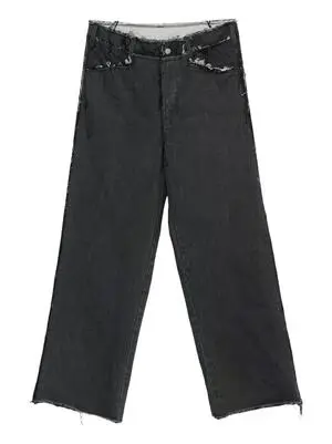 MIDORIKAWA Raw-cut Frayed-edge Jeans - Grey