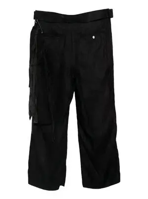 MIDORIKAWA Belted Wide-leg Trousers - Black