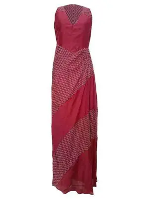 Sportmax Printed V-neck Maxi Dress - Red