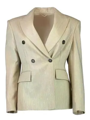 Brunello Cucinelli Brunello Cucinelli Sparkling Double-Breasted Blazer Neutrals