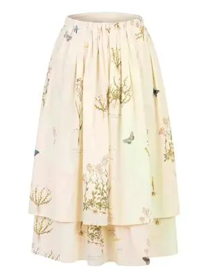ALEKSANDR MANAMÏS Layered Midi Skirt - Neutrals