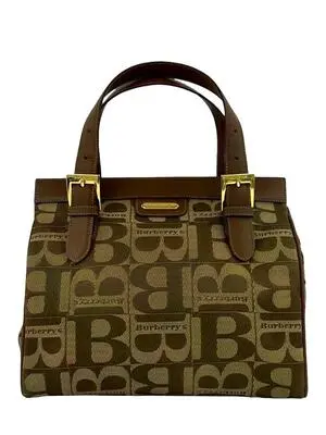 Burberry Monogram Canvas Handbag - Brown