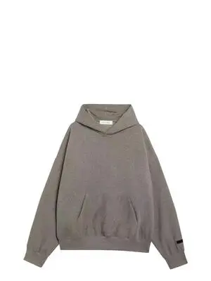 Fear Of God Logo Print Drop Shoulder Hoodie - Grey