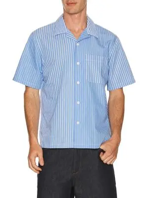Rag & Bone Avery Poplin Shirt In Blue - Blue Multi Stripe