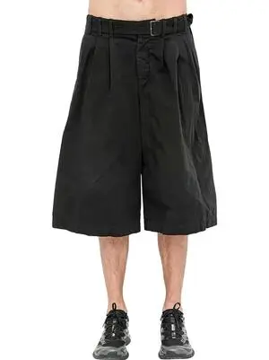 THE VIRIDI-ANNE Belted Bermuda Shorts - Black
