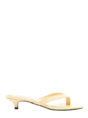 TOTEME Patent Finish Kitten-heel Sandals - Yellow