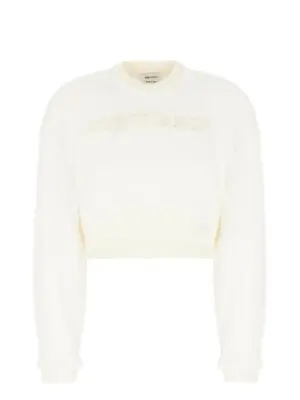 Alexander McQueen Cropped Sweatshirt With Embroidered Logo - Multicolor