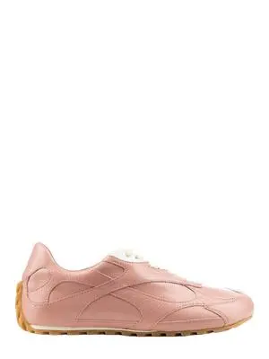 Bottega Veneta Pink Leather Lace-up Sneakers - Multicolor