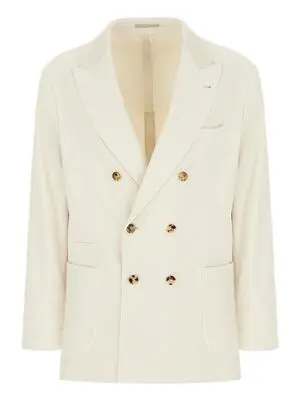 Brunello Cucinelli Corduroy Double-breasted Blazer - Multicolor