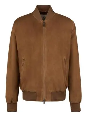 TOD'S Brera Bomber Jacket In Pashmy Suede - Brown