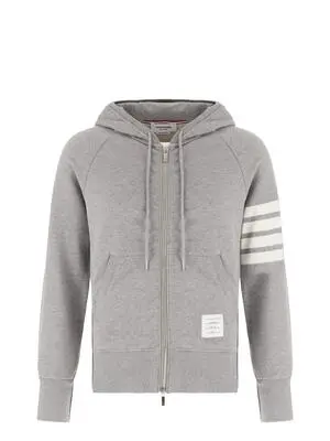 Thom Browne THOM BROWNE Full Zip Hoodie With Signature Stripes Multicolor