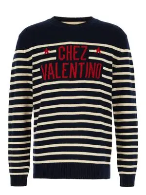 Valentino Garavani Striped Knitwear With Text Detail - Multicolor