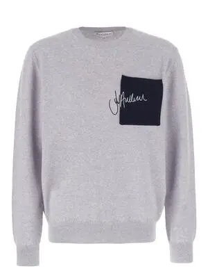 JW Anderson Ribbed Knit Pullover With Pocket Detail - Multicolor