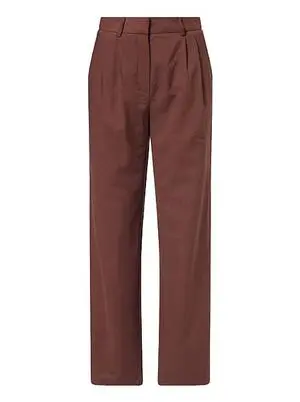 4TH & RECKLESS Lennie Tailored Cotton And Linen Blend Trousers - Brown