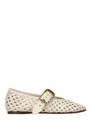 Zimmermann Helix Ballerina Leather Flats - Bone