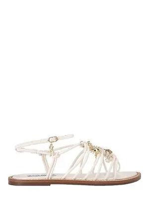 Steve Madden La Charmer Faux-leather Sandals With Celestial Charms - Bone