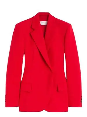 Sportmax Double-breasted Stretch Wool Blazer - Red