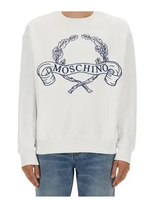 Moschino Long Sleeve Crewneck Sweatshirt - White