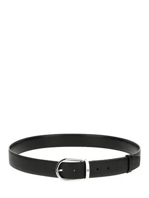 Montblanc Saffiano Leather Belt With Silver-tone Buckle - Multicolor