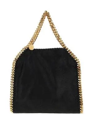 Stella McCartney Black Textured Shoulder Bag With Gold Tone Chain Strap - Multicolor