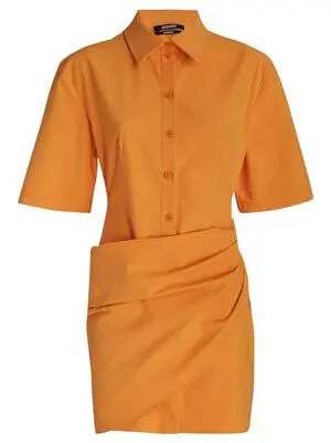 Jacquemus Button-up Dress With Draped Skirt - Multicolor