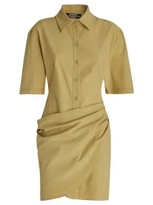 Jacquemus Button-up Shirt Dress With Draped Skirt - Multicolor