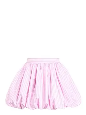 PATOU Striped Bloomer Mini Pleated Skirt - Bougainvillea Stripes