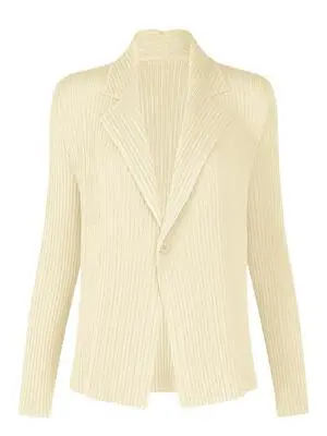 Issey Miyake Pleated Single-breasted Blazer - Off White