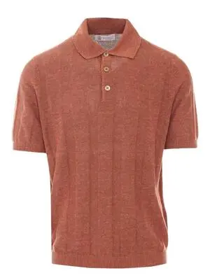 Brunello Cucinelli Linen And Cotton Polo - Red