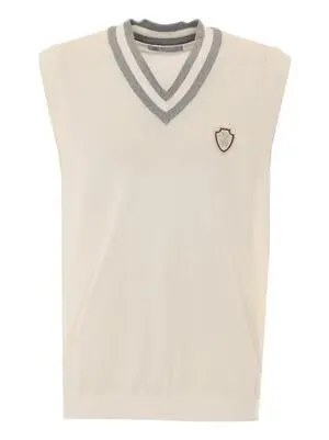 Brunello Cucinelli Knit Logo Vest - White