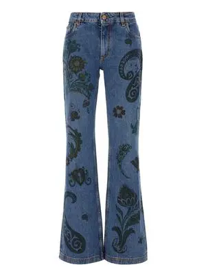 Etro Paisley Print Flare Jeans - Multicolor