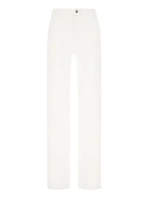 FERRAGAMO White Denim Straight Leg Trousers - Multicolor