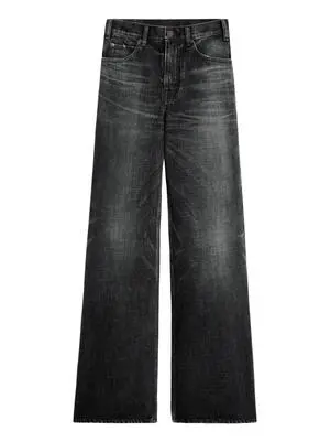 Celine Flared Surf Jeans In Ice Rinse Denim - Black