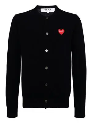 Comme Des Garçons Long Sleeve Knitted Cardigan - Black