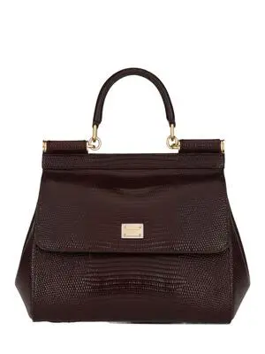 DOLCE & GABBANA Dolce & Gabbana Medium Snakeskin Tote Bag With Top Handle And Adjustable Shoulder Strap