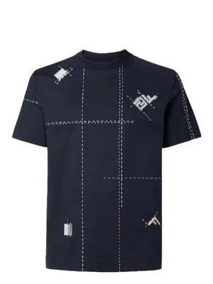 Fendi Short-sleeved Crew-neck T-shirt - Dark Blue