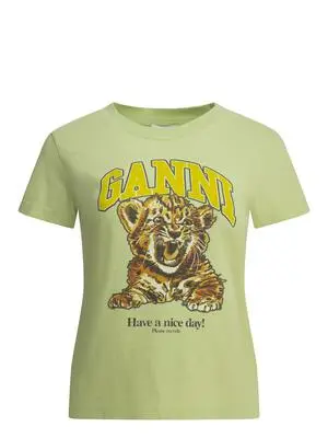 GANNI Baby Tiger Graphic T-shirt - Green