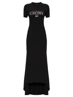 WILLY CHAVARRIA Printed Maxi Dress - Black