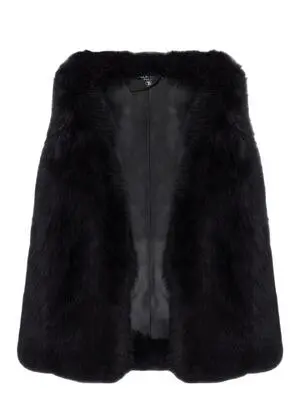 Balmain Sleeveless Fur Vest - Black