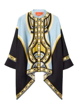 La DoubleJ Printed Blouse With Wide Sleeves - Black
