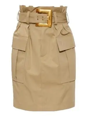 Balmain Belted Cargo Mini Skirt - Nude