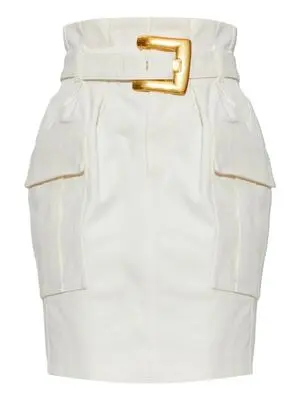 Balmain Belted Cargo Skirt - White