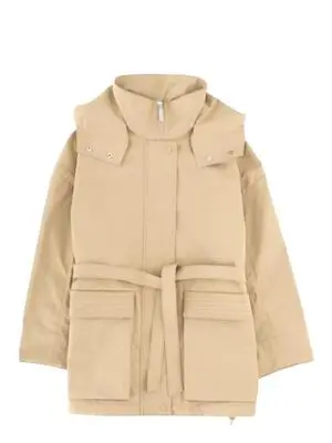 Herno Belted Hooded Coat - Nude
