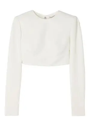 STELLA MCCARTNEY Stella McCartney Cropped Cady Top With Padded Shoulders And Zipped Cuffs