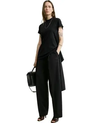 TOTEME Tie-waist Jersey Top - Black