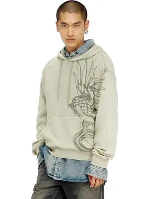 DIESEL® Textured Cotton Mesh Hoodie - Beige
