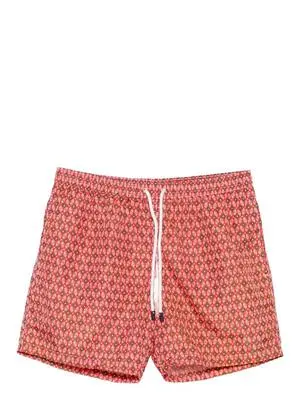 BARBA NAPOLI Floral Print Swim Shorts - Red
