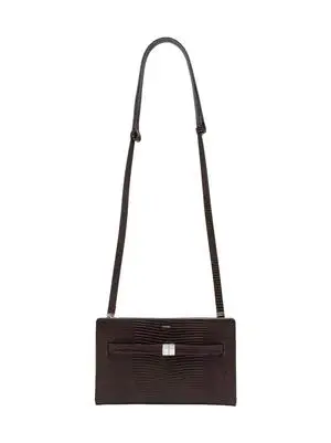 TOTEME Belted Lizard-effect Crossbody Bag - Brown