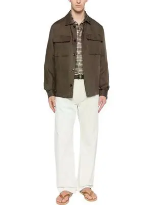HESKIMO Linen Buttoned Jacket - Brown